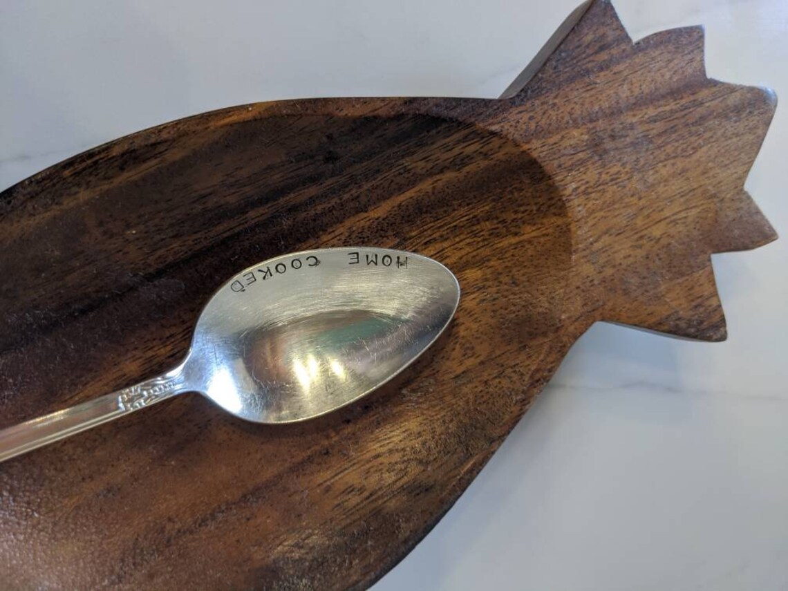 Handstamped Fun Sayings Flatware / 1940's silverware / - Etsy Nederland