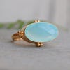 Aqua Chalcedony Gold Ring ~ Delicate ~ 18k Gold Plated ~ Handmade ...