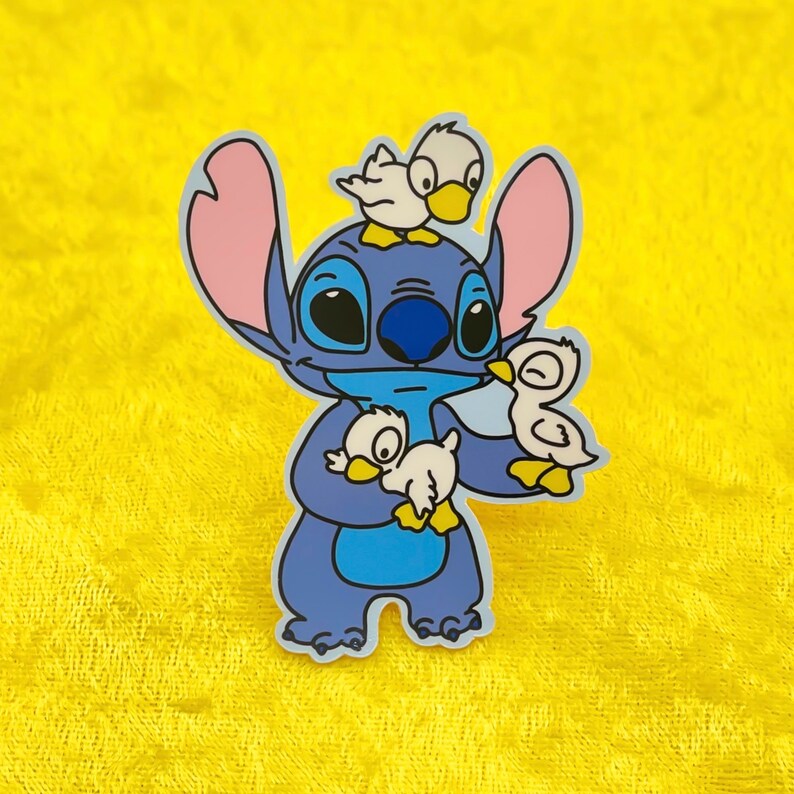 Lilo y Stitch Stitch con patitos Cute Kawaii Sticker | Etsy España
