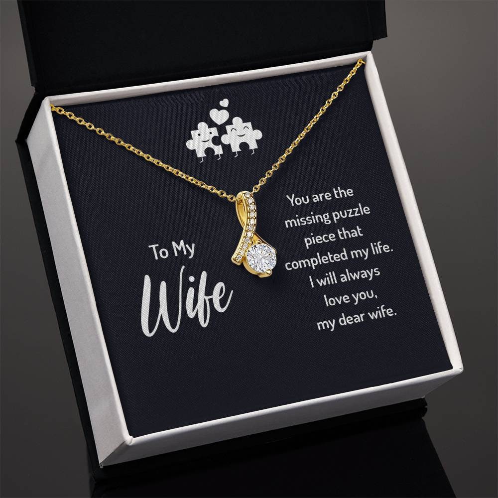 To My Beautiful Wife Necklace With My Everything Message Card ...