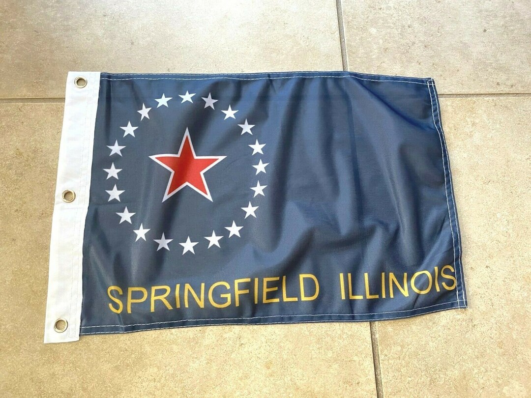 12 X 18 12" X 18" City Springfield, Illinois Flag Banner Grommets36 - Etsy