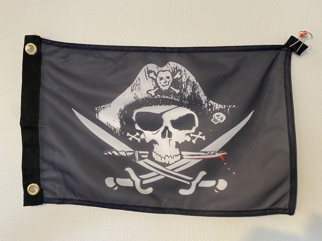 12" X 18" Deadman Chest Pirate Flag Tricorner Ship Banner Jolly Roger ...