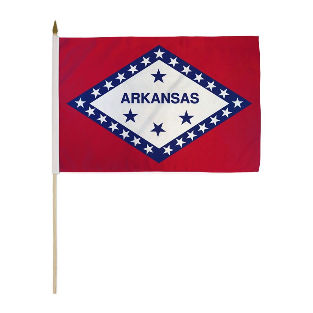 12x18 Inches 12 X 18 Arkansas Stick Flag Wood Staff - Etsy
