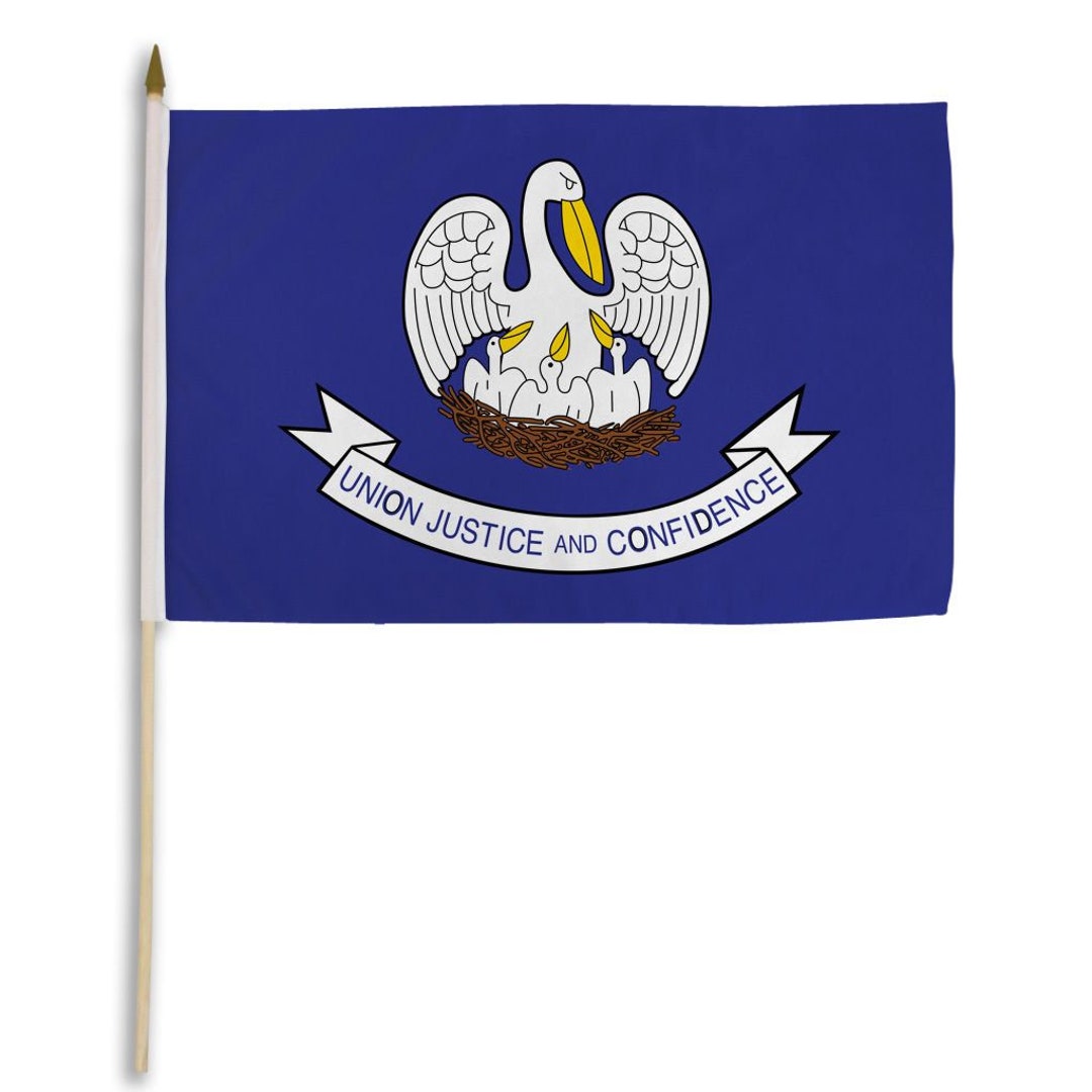 12 X 18 Inches 12 X 18 Louisiana State Stick Flag Wood Staff - Etsy