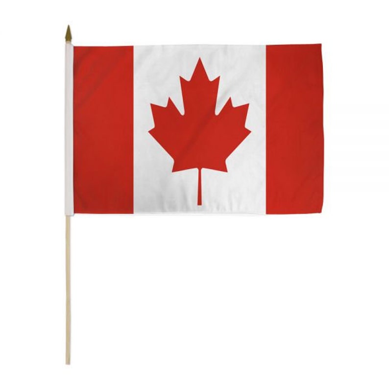 12x18 Inches 12 X 18 Canada Stick Flag Wood Staff - Etsy