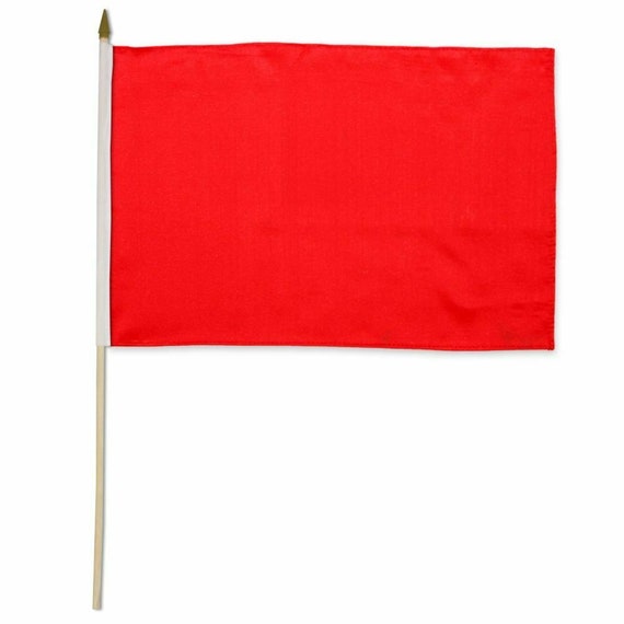 12x18 Inches 12 X 18 Red Solid Color Stick Flag Wood Staff - Etsy