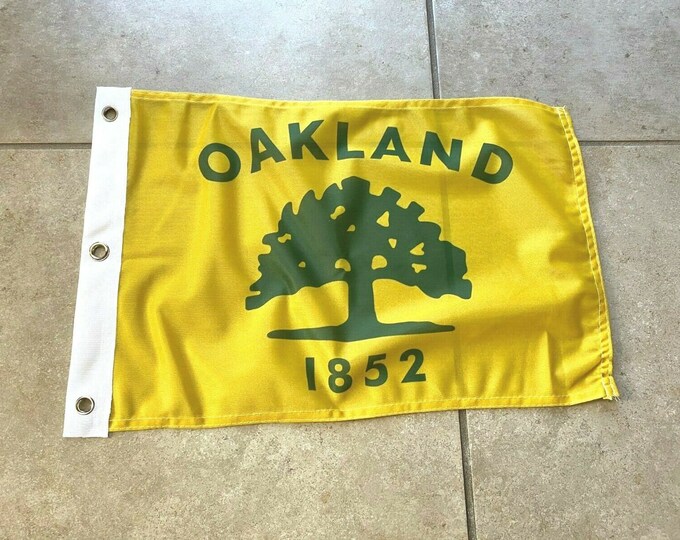 12 X 18 12" X 18" City Oakland, California Flag Banner Grommets32 - Etsy
