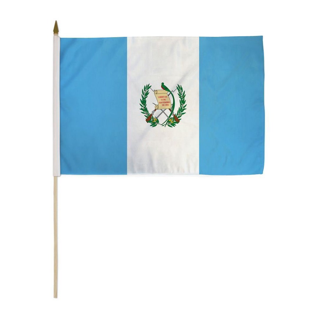 12x18 Inches Guatemala Stick Flag 22 Inch Wood Staff- - Etsy