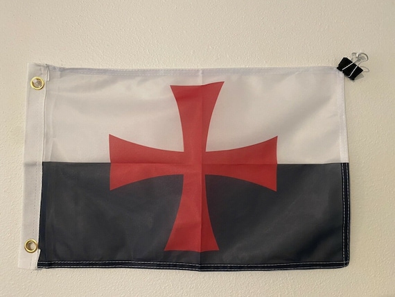 Templar Knights Battle Flag Polyester 12 X 18 Inches 3 - Etsy