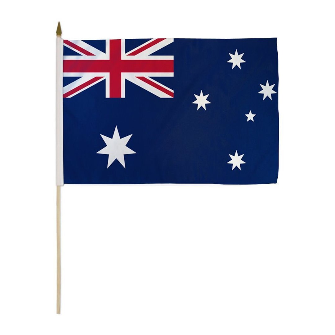 12x18 Inches Australia Stick Flag Wood Staff- - Etsy