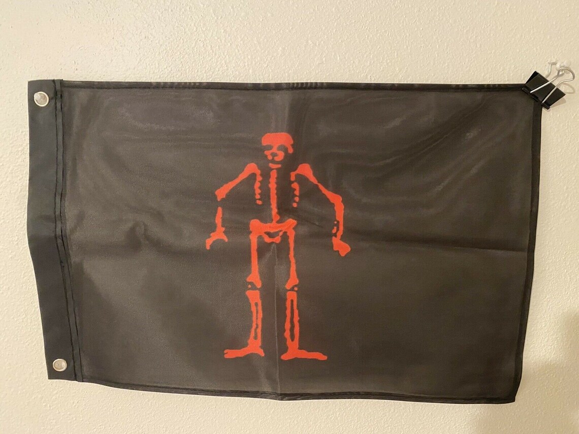Edward Lowe Pirate Flag Red Skeleton Banner Ship 12x18 Pennant Jolly ...