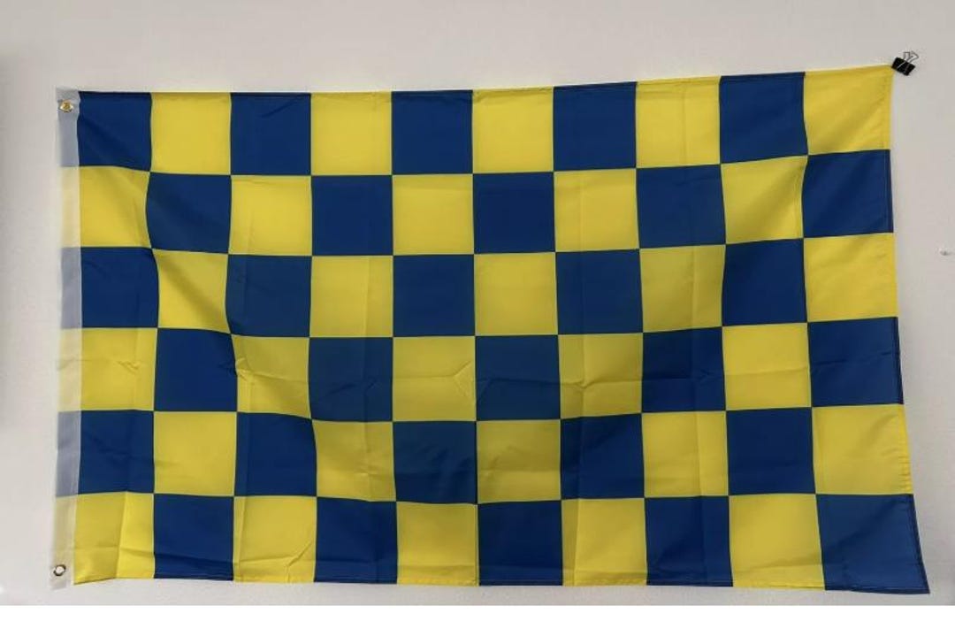 Blue & Yellow Checkered Flag 3x5 Foot, 3' X 5' Polyester 100D Flag - Etsy