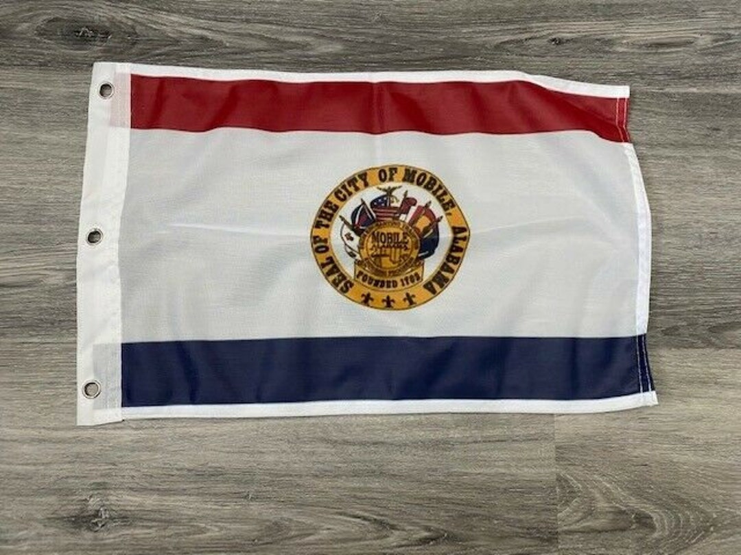 12 X 18 12" X 18" City Mobile, Alabama Flag Banner Grommets39 - Etsy