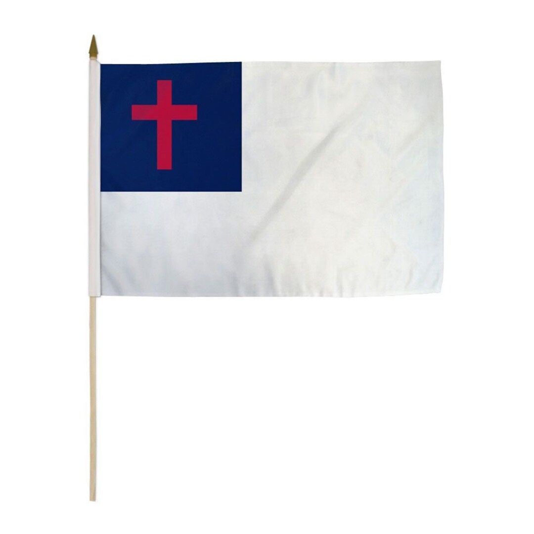 12x18 Inches 12 X18 Christian Stick Flag Wood Staff - Etsy