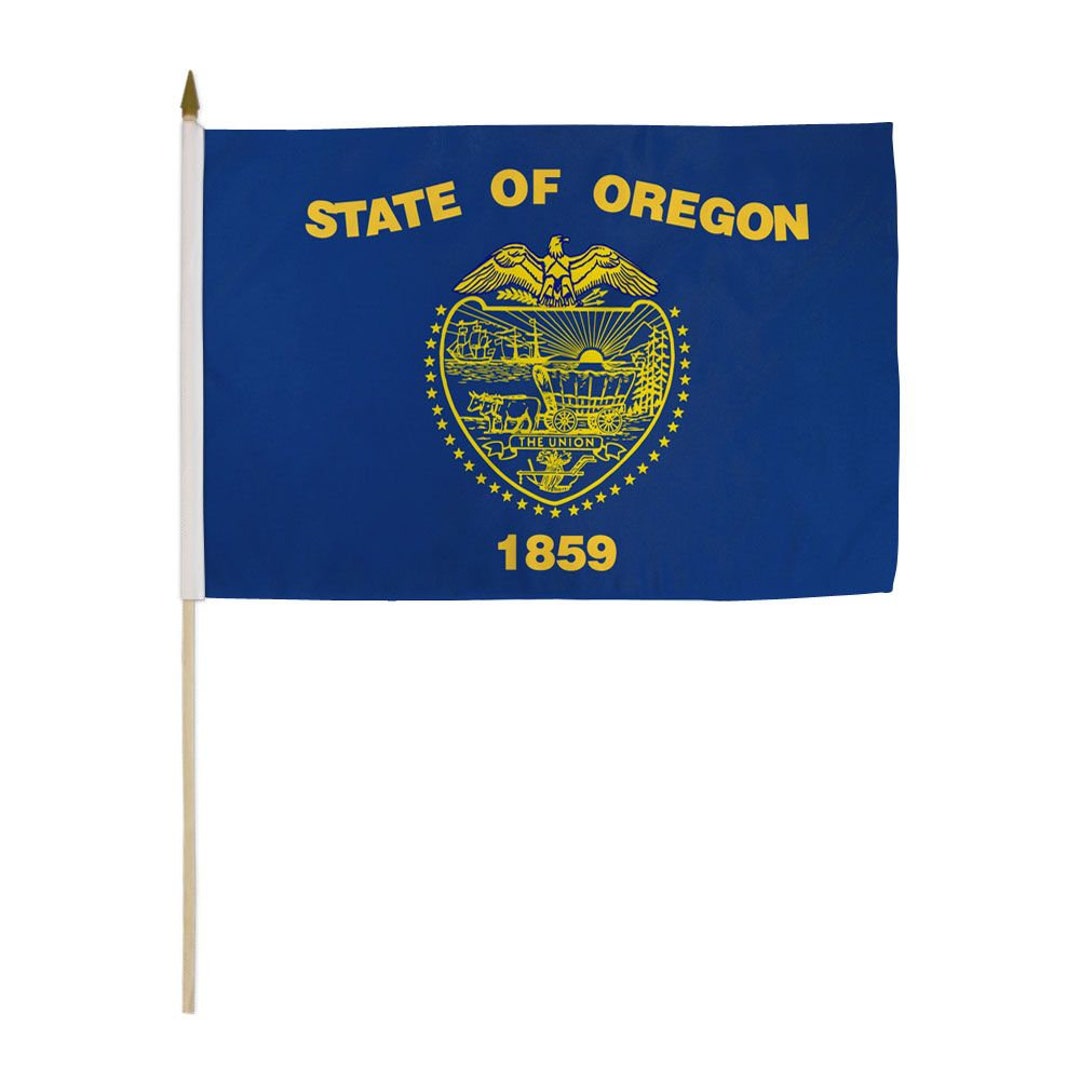 12x18 Inches 12 X 18 Oregon Stick Flag Wood Staff - Etsy