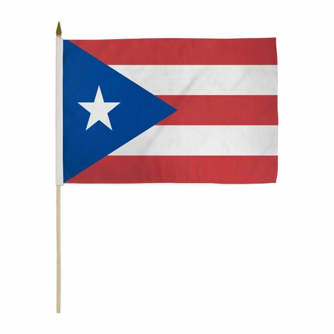 12x18 Inches 12x18 Puerto Rico Stick Flag Wood Staff - Etsy