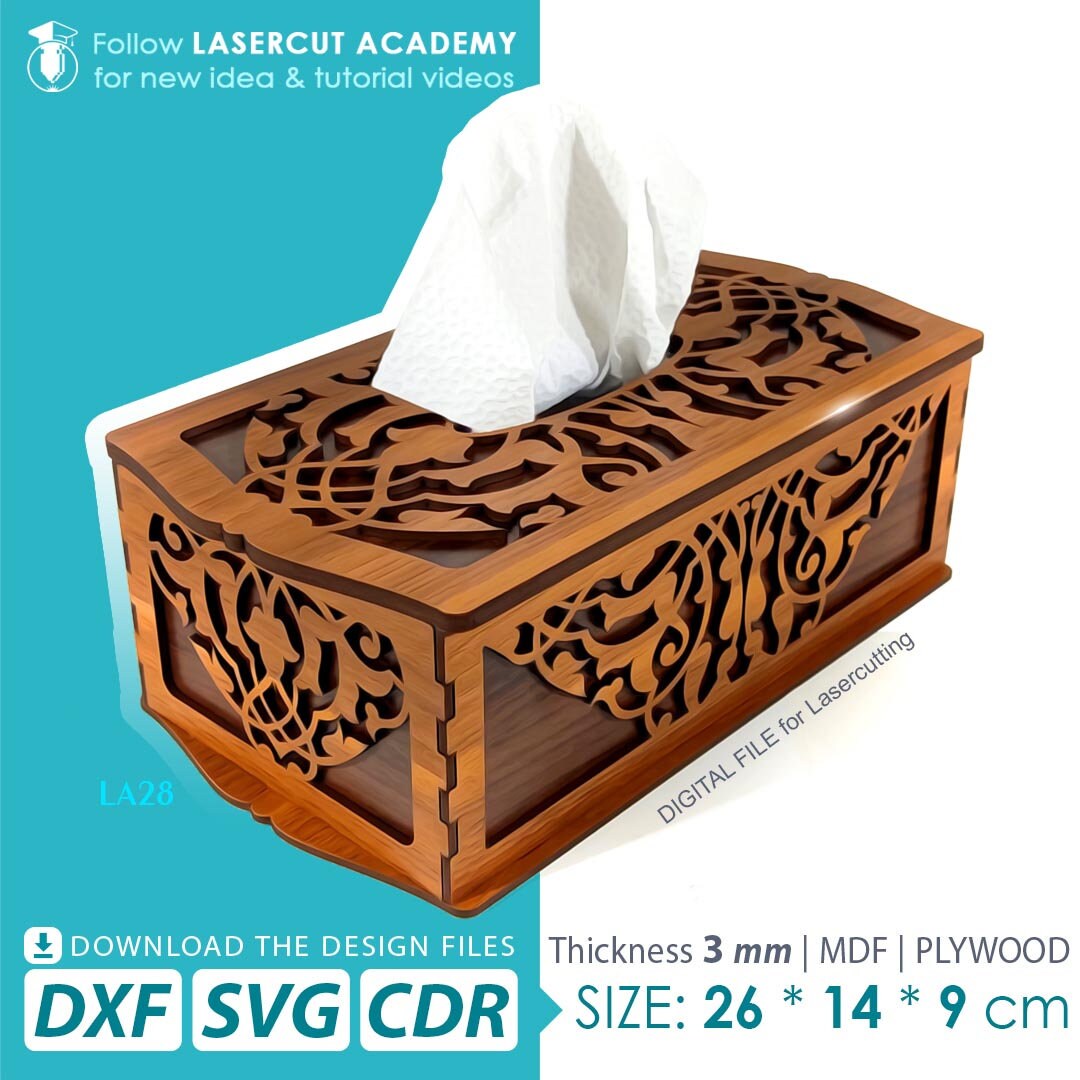 Laser Cut Tissue Box - File for Laser Cut – Cdr, Dxf, Pdf, Svg, Formats ...