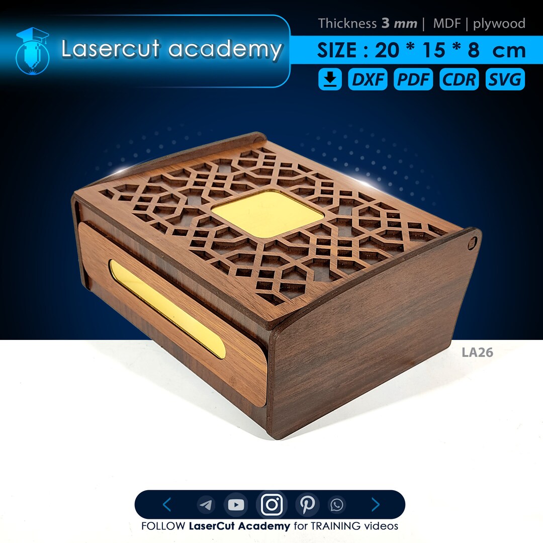 File of Box for Laser Cutting Cdr, Dxf, Pdf, Svg, Format for Download ...