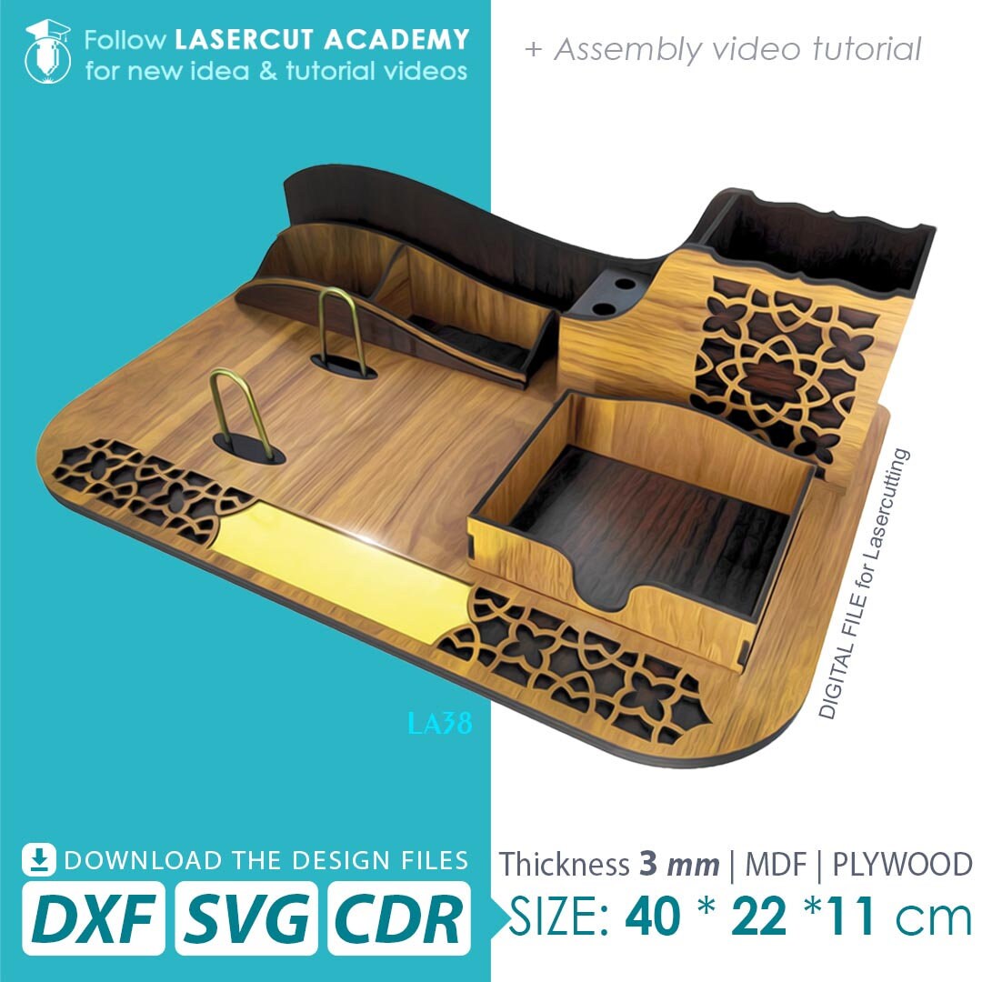 Laser Cut Office Desk Organizer File for Laser Cutting - Cdr - Svg ...