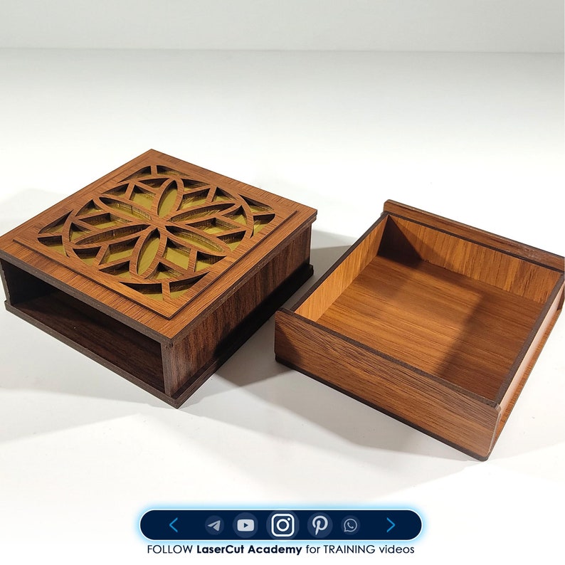 File of Sliding Box for Laser Cutting Cdr, Dxf, Pdf, Svg Formats for ...