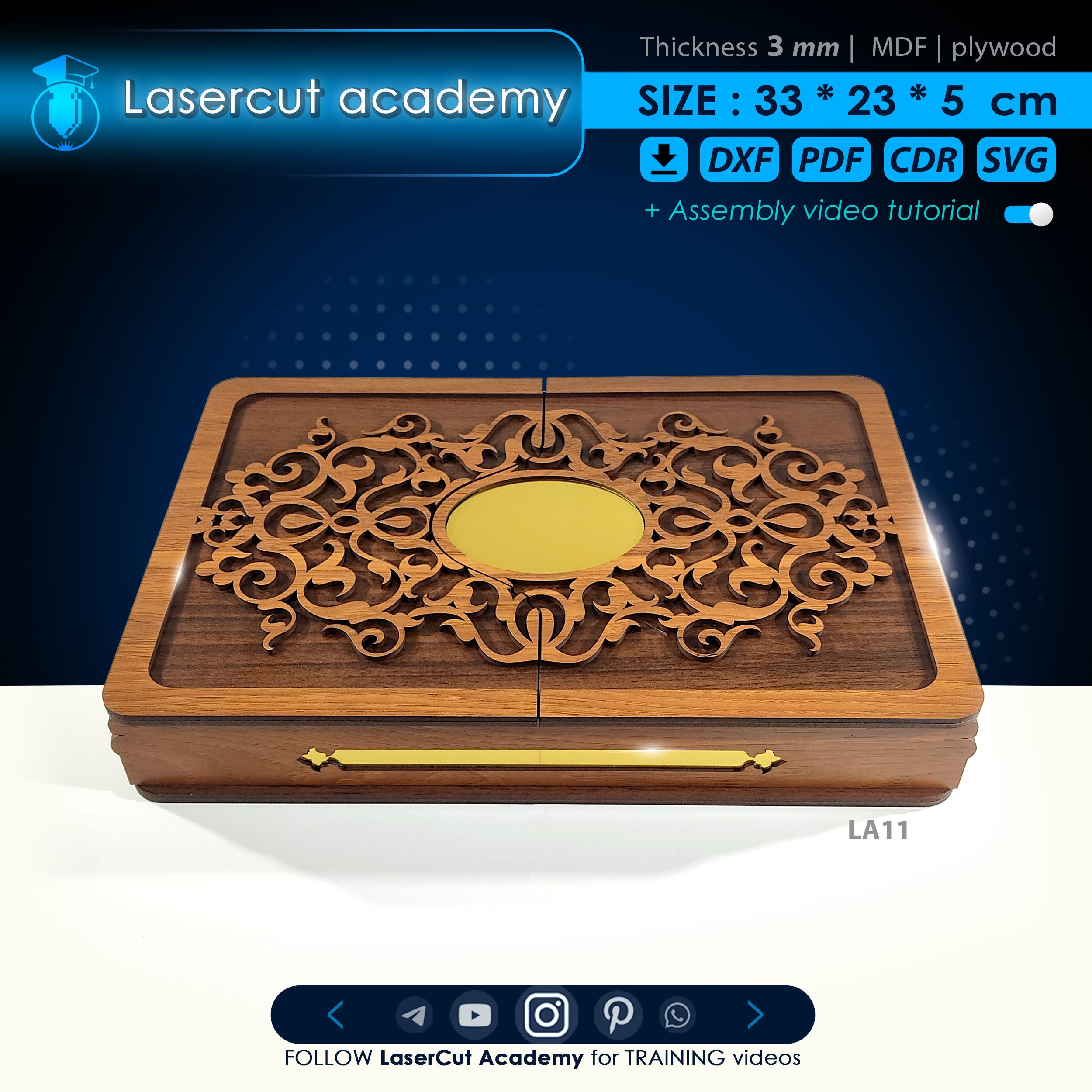 File of Box for Laser Cut 2 Box Designs Cdr Dxf Pdf - Etsy