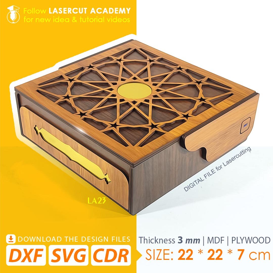 Laser Cut Box File - Design File – Cdr, Dxf, Pdf Formats for Download ...