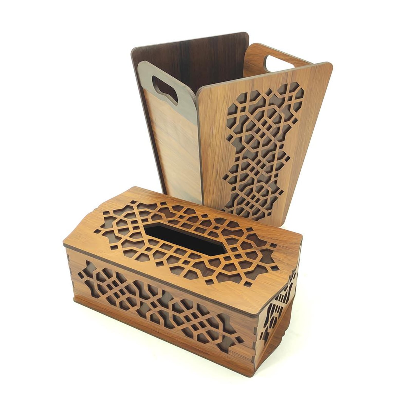 Laser Cut Tissue Box and Trash Bin – Cdr, Dxf, Pdf, Svg Formats for ...