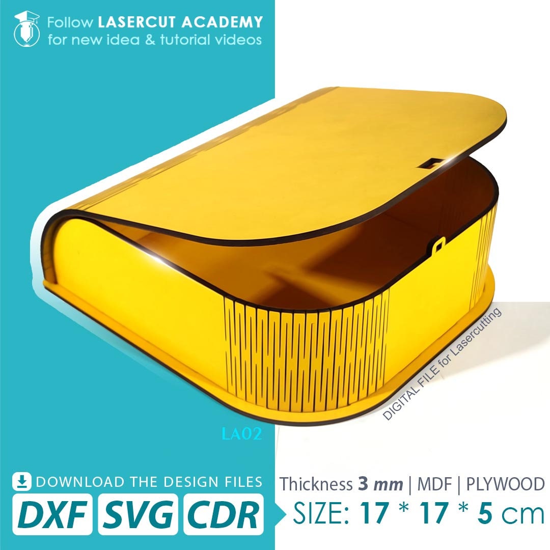 Laser Cut Box File Dcr, Dxf, Pdf Formats for Download 2 Size - Etsy