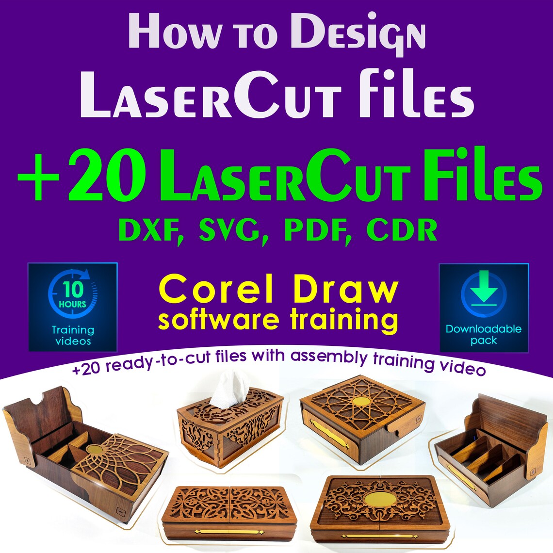 Buy 20 Lasercut Files A Tutorial on Designing Laser-cut Files DXF, SVG ...