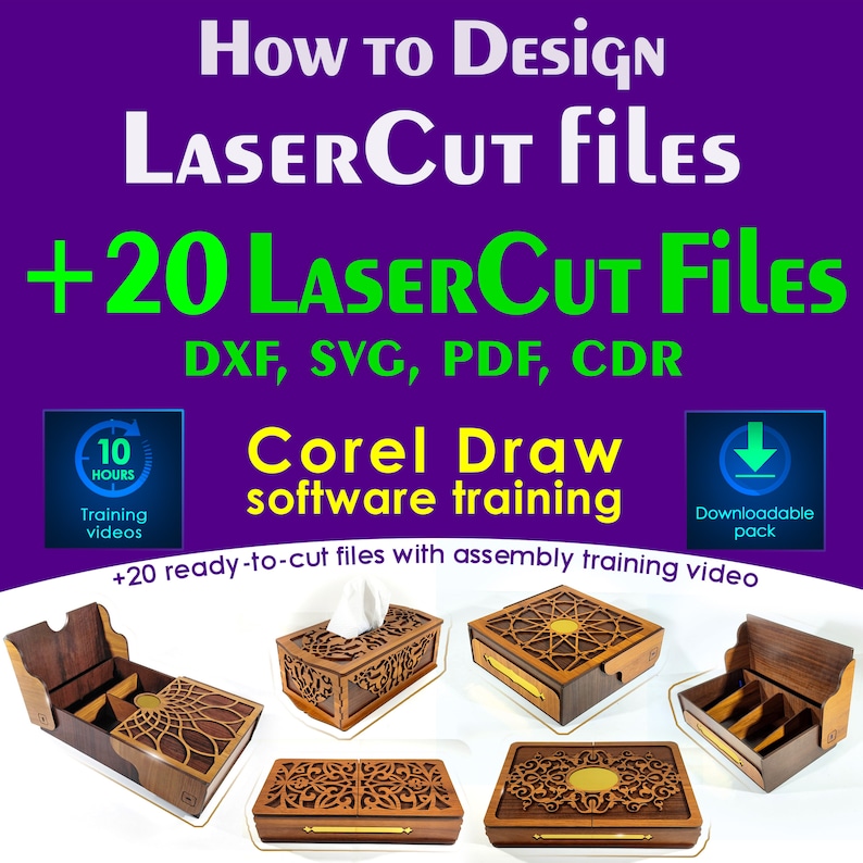 Buy 20 Lasercut Files A Tutorial on Designing Laser-cut Files DXF, SVG ...