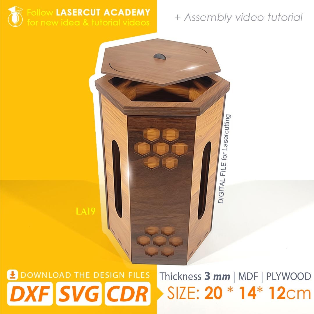 Laser Cut Box File Cdr, Dxf, Pdf, Svg Formats for Download Bottle Box ...
