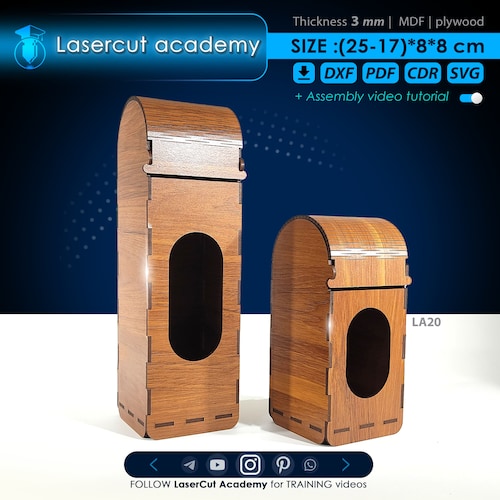 File of Box for Laser Cut 2 Box Designs Cdr Dxf Pdf - Etsy