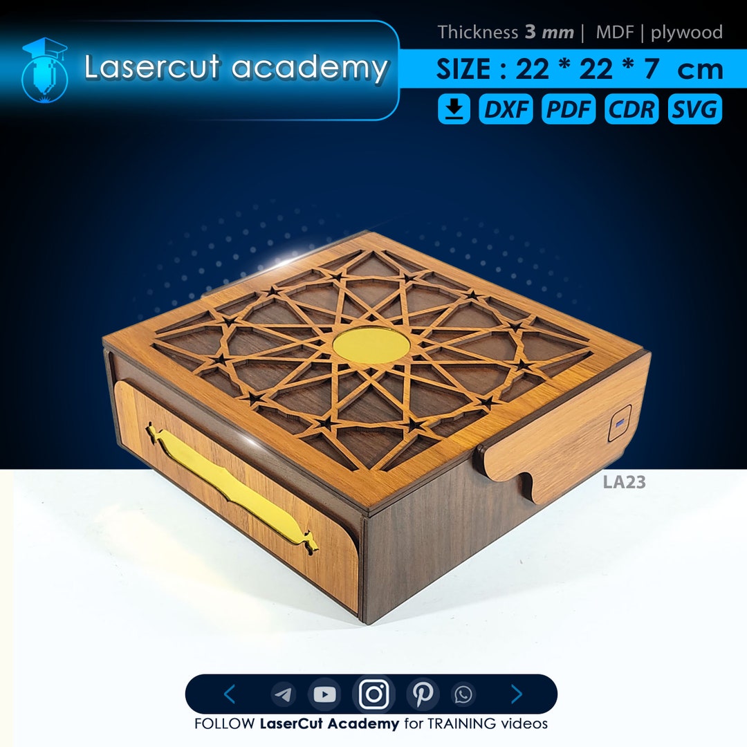 File of Box for Laser Cut Cdr, Dxf, Pdf Formats for Download - Etsy Israel