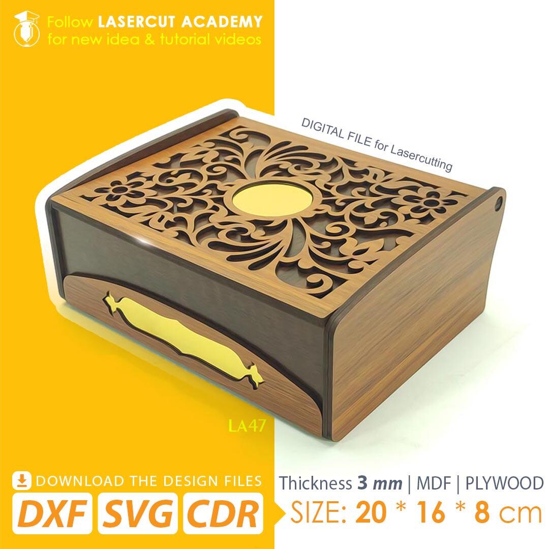Laser Cut Box File Cdr, Dxf, Pdf, Svg, Ai Formats for Download - Etsy ...