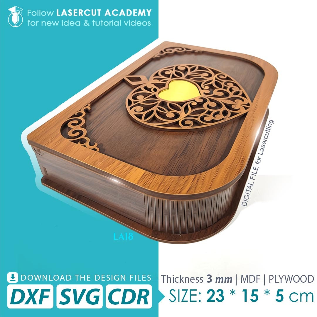 Laser Cut Box File Cdr, Dxf, Pdf, Svg, Format for Download Digital File ...