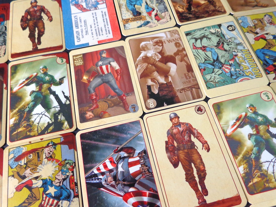 Set of 27 Captain America Trading Cards Steven Rogers - Etsy
