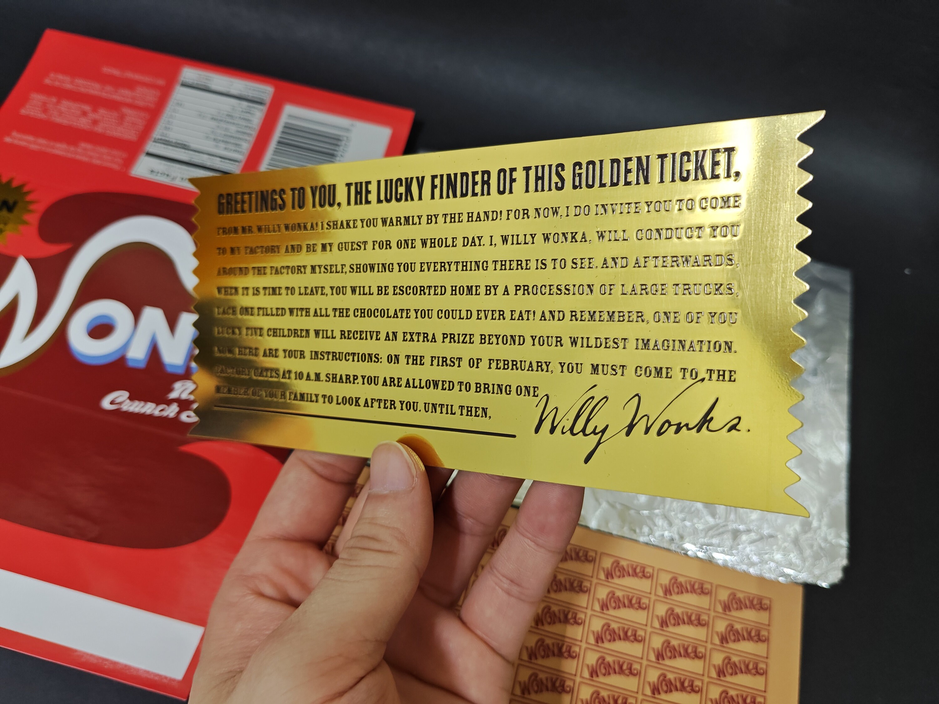 Wonka Golden Ticket Chocolate Factory Wrapper Movie Props - Etsy