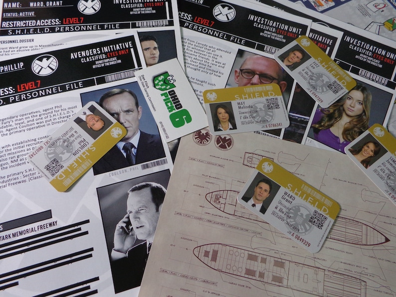 Agents of S.H.I.E.L.D. Secret File & ID Cards Paper Props TV Show Movie ...