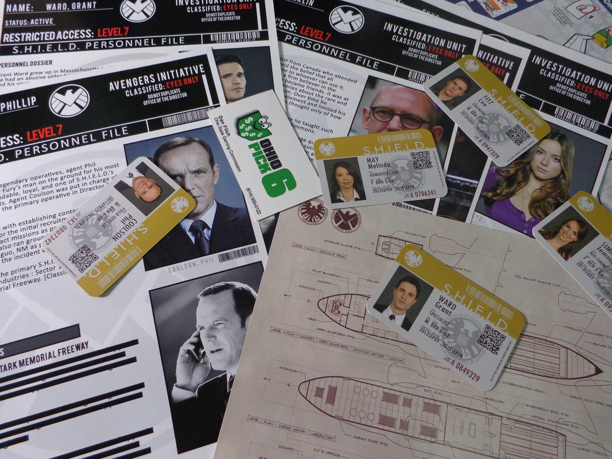 Agents of S.H.I.E.L.D. Secret File & ID Cards Paper Props TV Show Movie ...