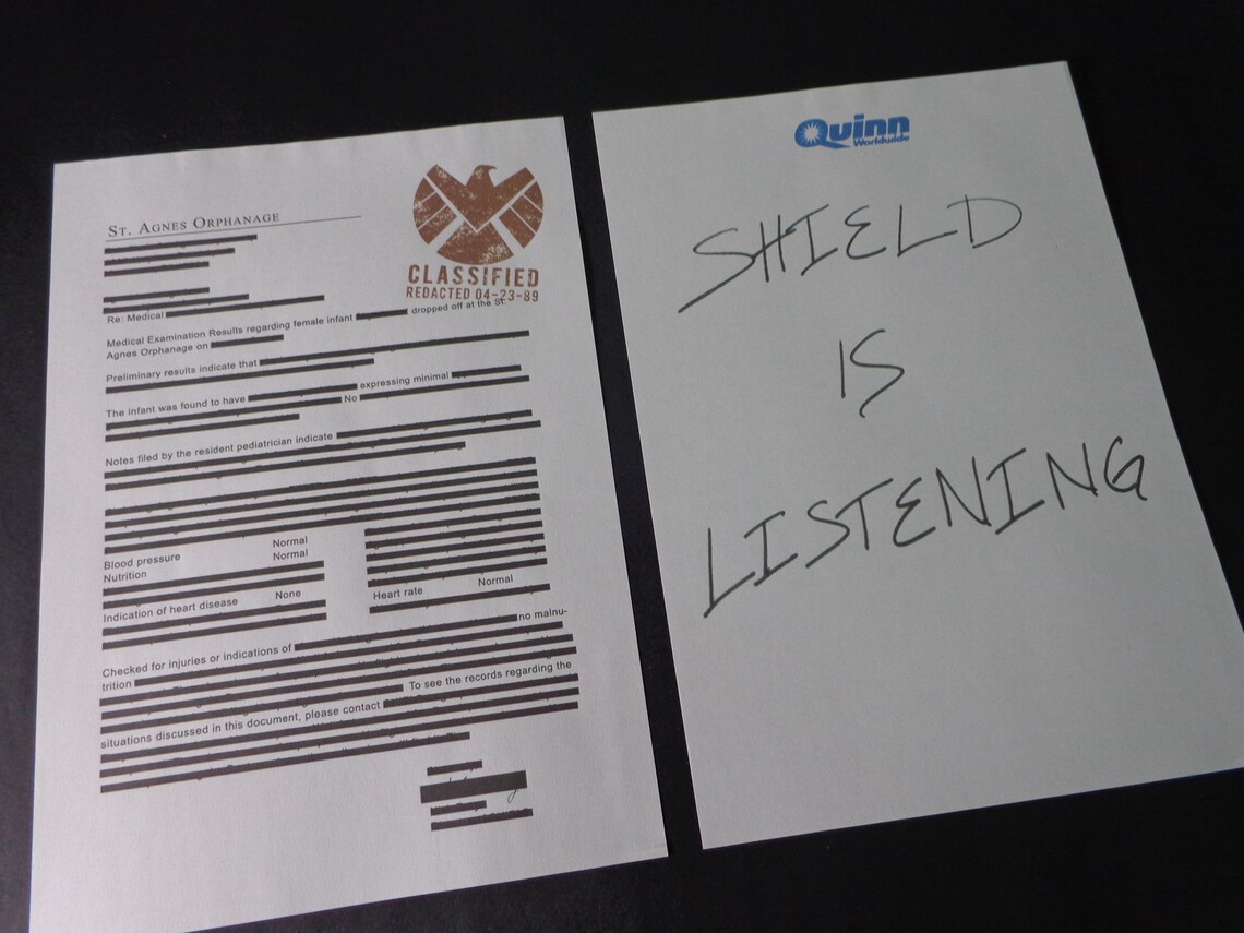 Agents of S.H.I.E.L.D. Secret File & ID Cards Paper Props TV Show Movie ...