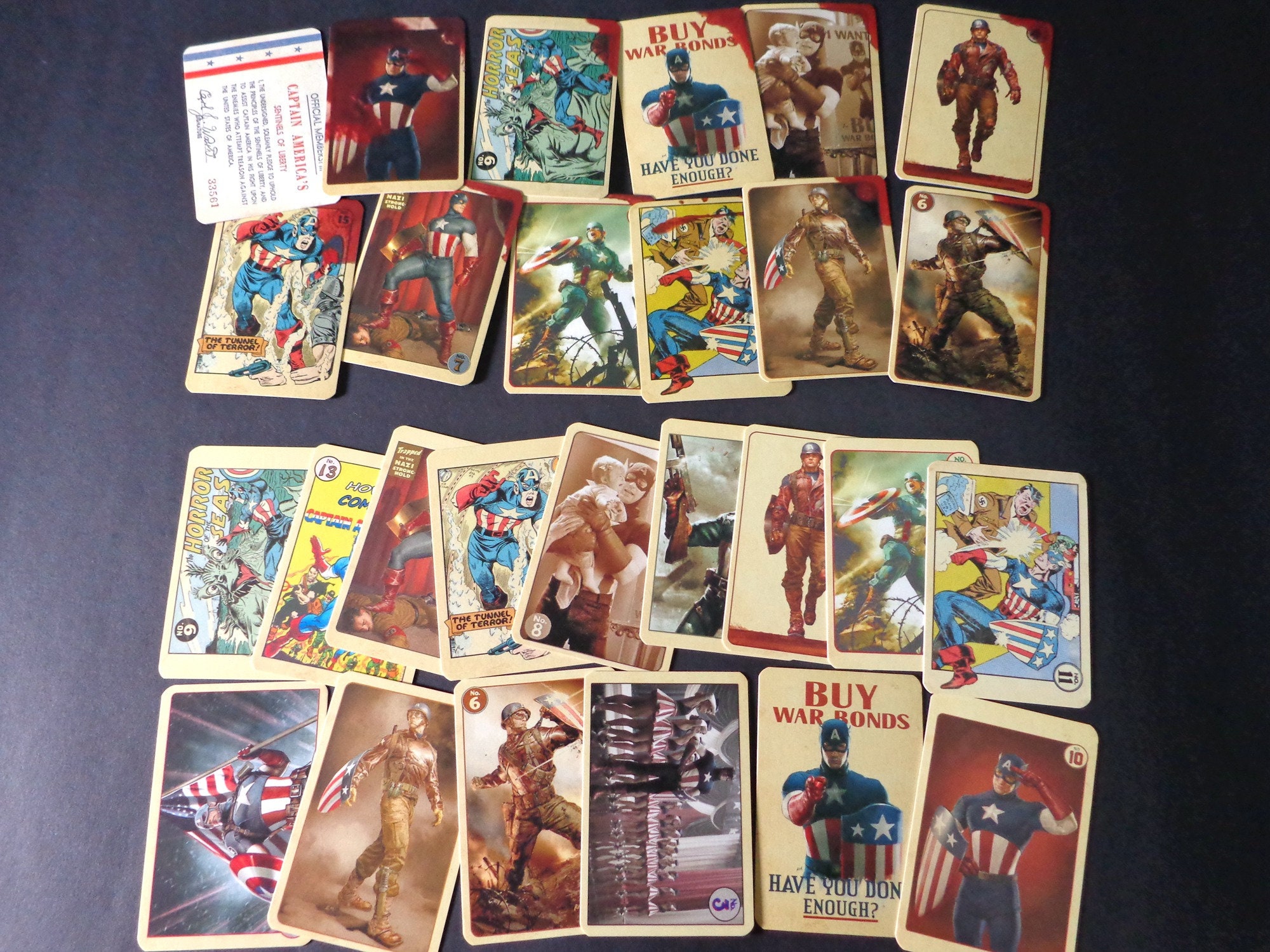 Set of 27 Captain America Trading Cards Steven Rogers - Etsy