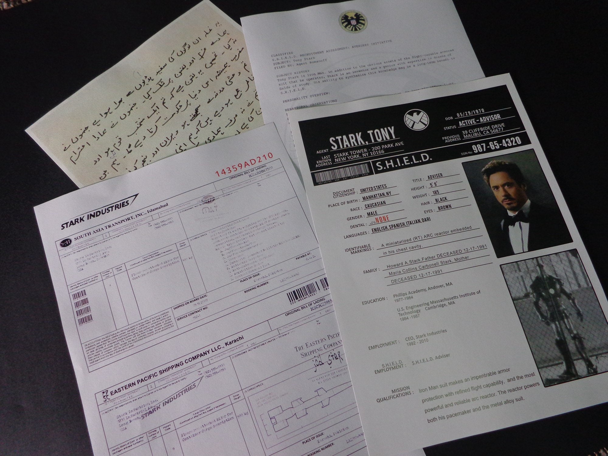 Iron Man Secret File Ironman Tony Stark S.H.I.E.L.D. Files - Etsy Australia