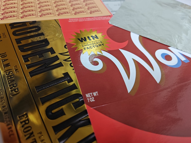 Wonka Golden Ticket Chocolate Factory Wrapper Movie Props - Etsy