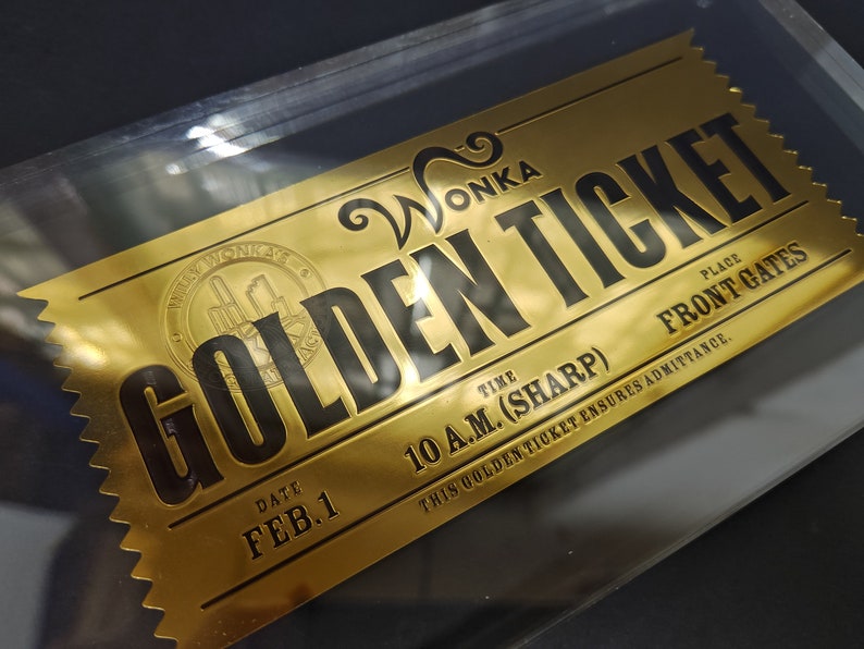 Wonka Golden Ticket Chocolate Factory Wrapper Movie Props - Etsy