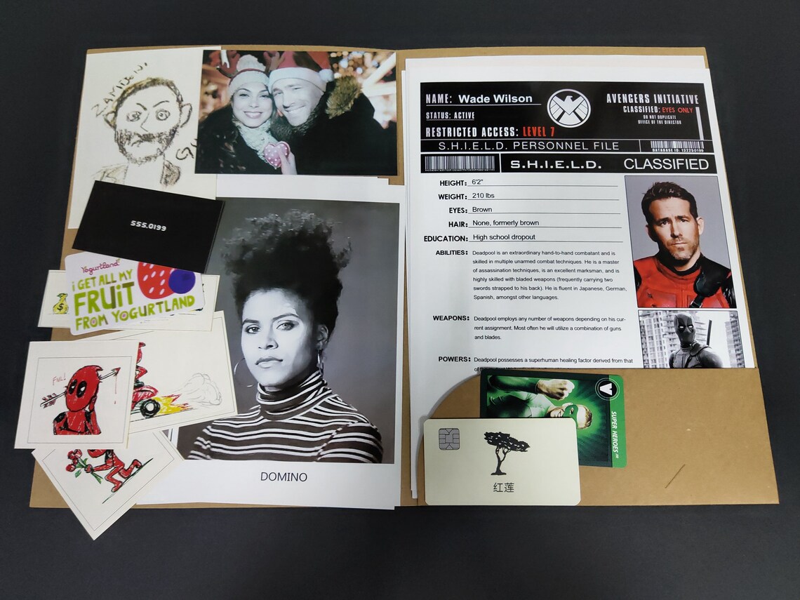 Deadpool File S.H.I.E.L.D. Secret Files Deadpool Cosplay Paper Props ...