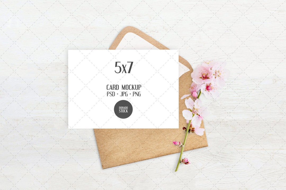 5x7 Inches Greeting Card Mockup. Landscape Greeting Card Mockup - Etsy