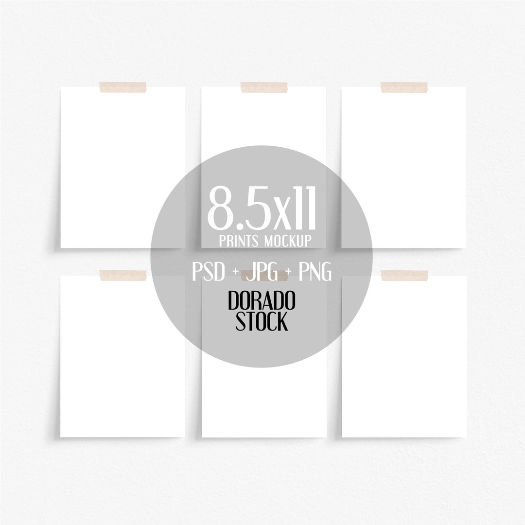 8.5x11 Prints Mockup With Washi Tape - Etsy