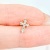 14K Solid Gold Dermal Top: Round Prong Set Gem, 14G Internally Threaded ...