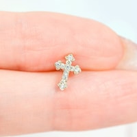 14K Solid Gold Dermal Top: Round Prong Set Gem, 14G Internally Threaded ...