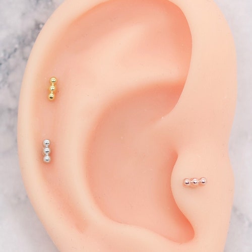16G Tiny Bar Stud Earring Helix Cartilage Tragus Conch | Etsy